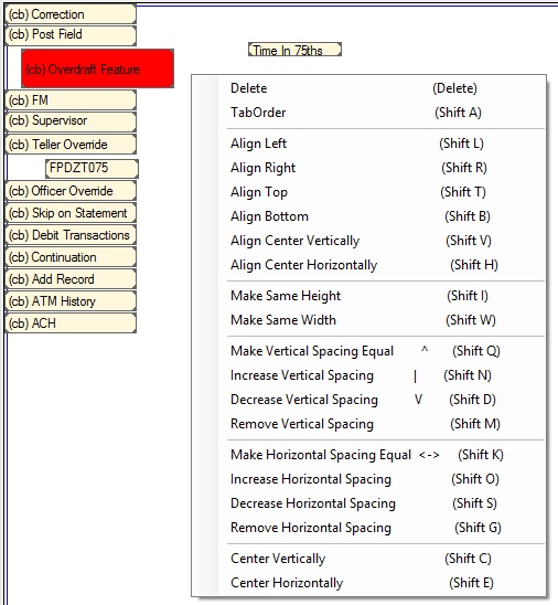 Deposit Screens Variable Screens Screen Group Variable Screens
